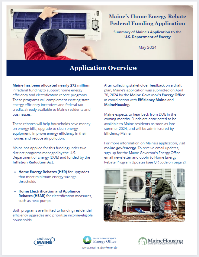 Federally Funded Maine Home Energy Rebate Program | Governor's Energy Office